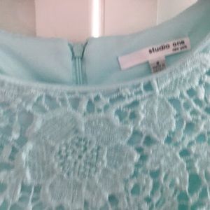 Studio One | Dresses | Aqua Lined Lace Dress | Poshmark